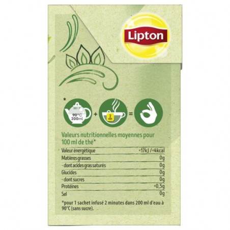 Thé vert bio LIPTON les 20 sachets - 28g