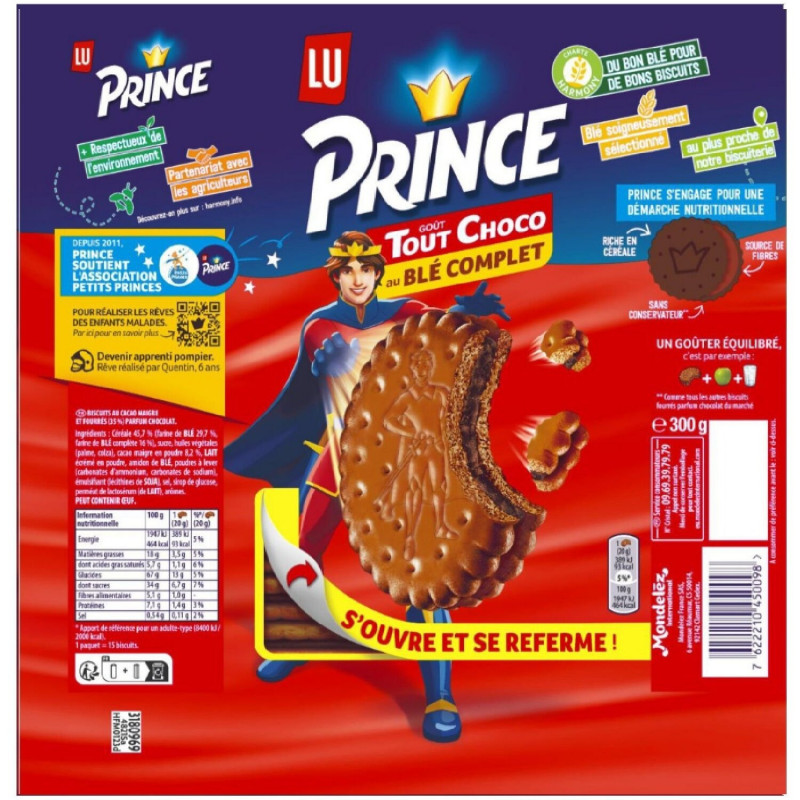 Prince LU Whole Wheat Chocolate Filled Biscuits