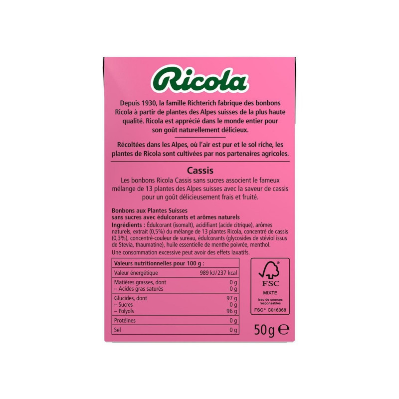RICOLA blackcurrant candies