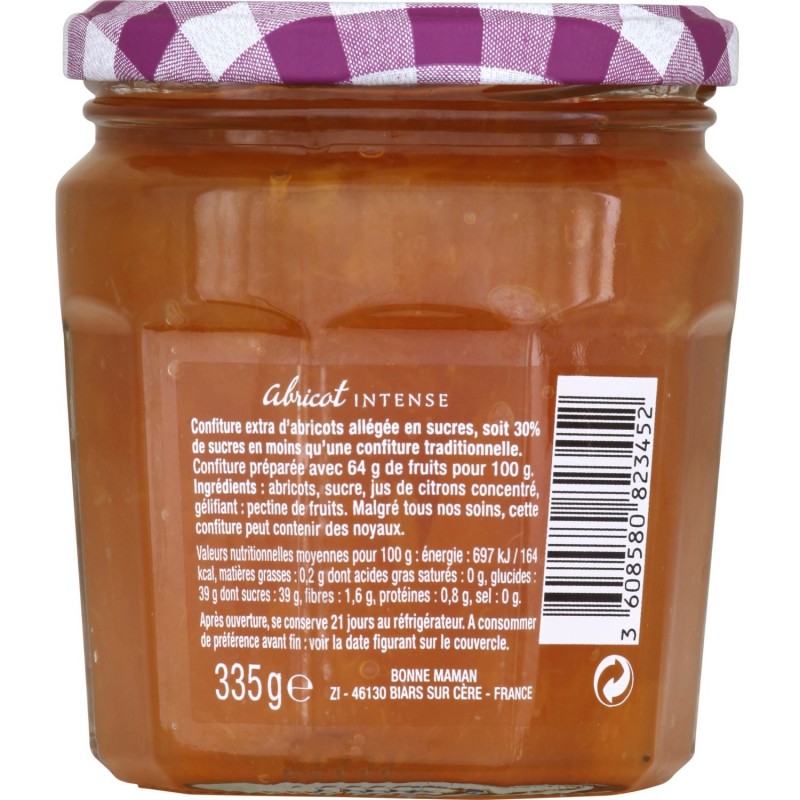 BONNE MAMAN Apricot Intense Fruit Jam