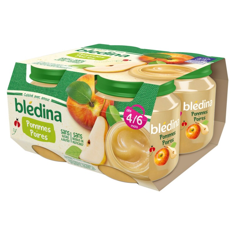 Compotas bebe a partir de 4 meses manzana pera BLEDINA